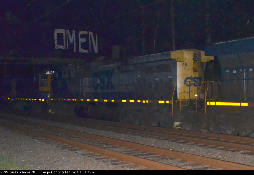 CSX AC44CW 49 in YN2 trails on Q438-19